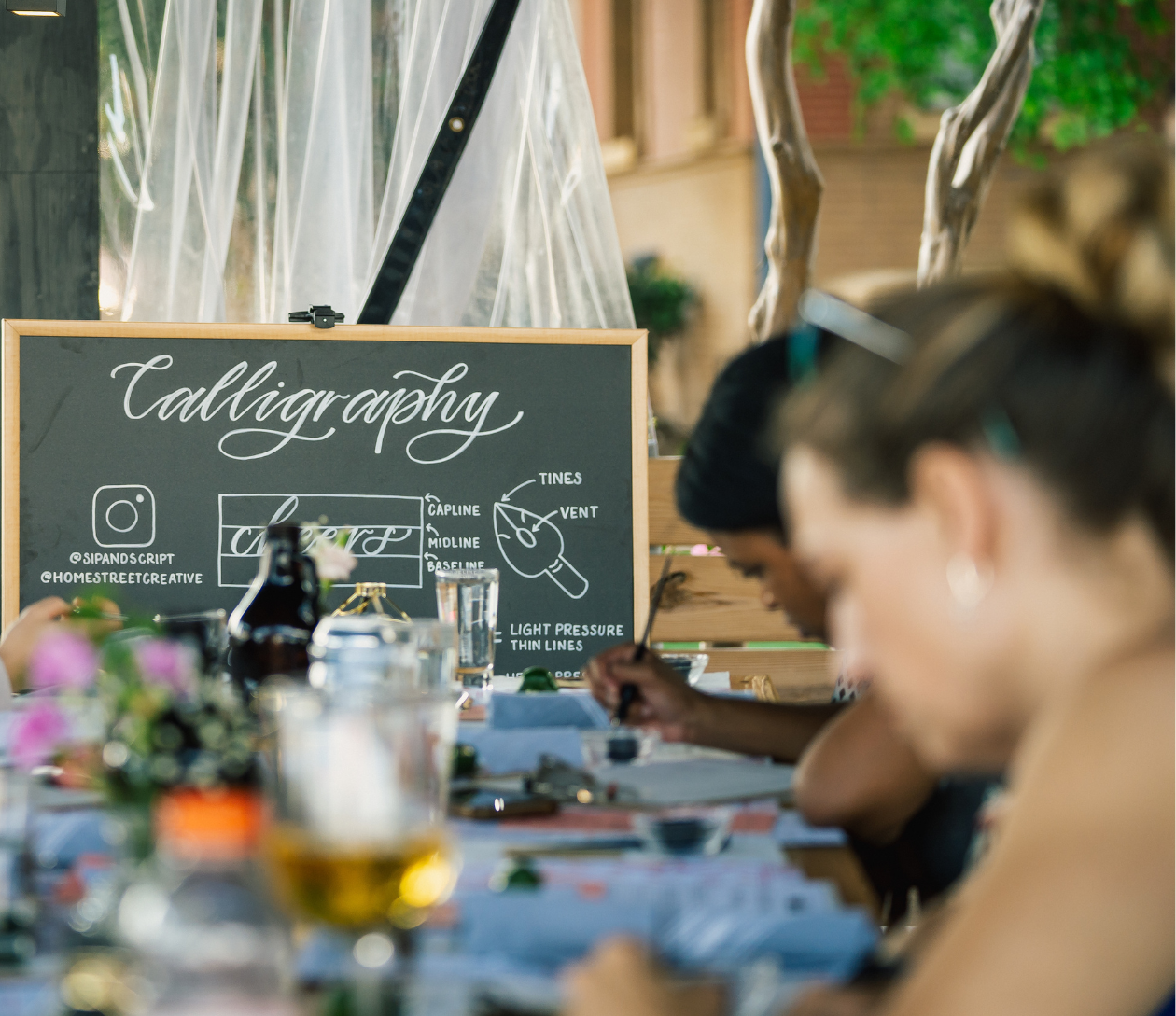 Upcoming Modern Calligraphy & Brush Lettering Classes, Sip & Script®