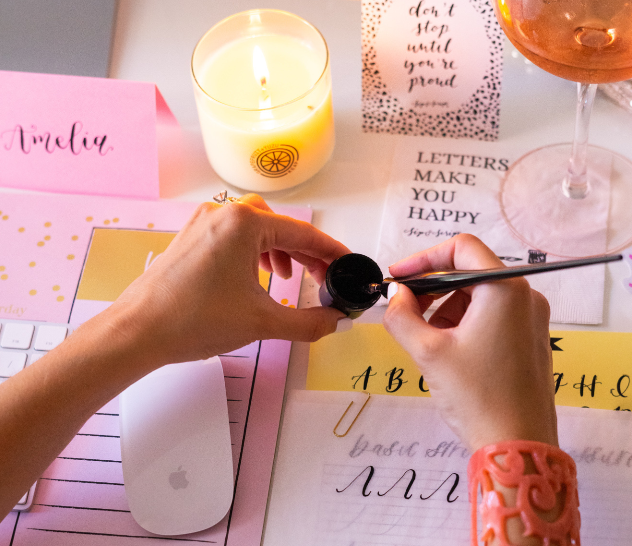 Virtual Calligraphy Class for Beginners - Sip & Script
