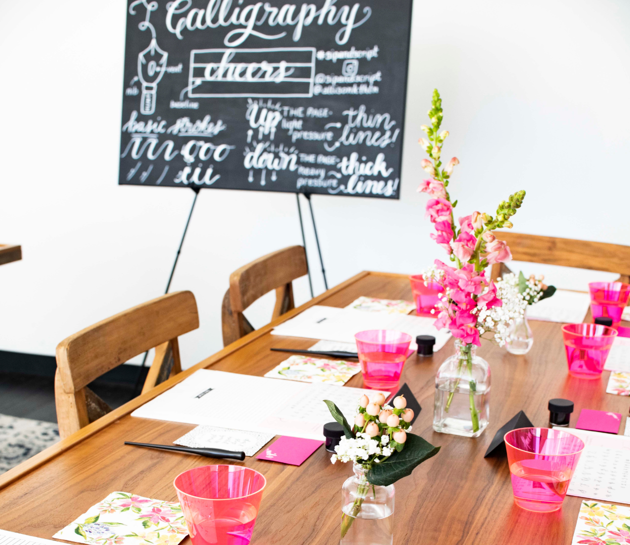 Upcoming Modern Calligraphy & Brush Lettering Classes, Sip & Script®