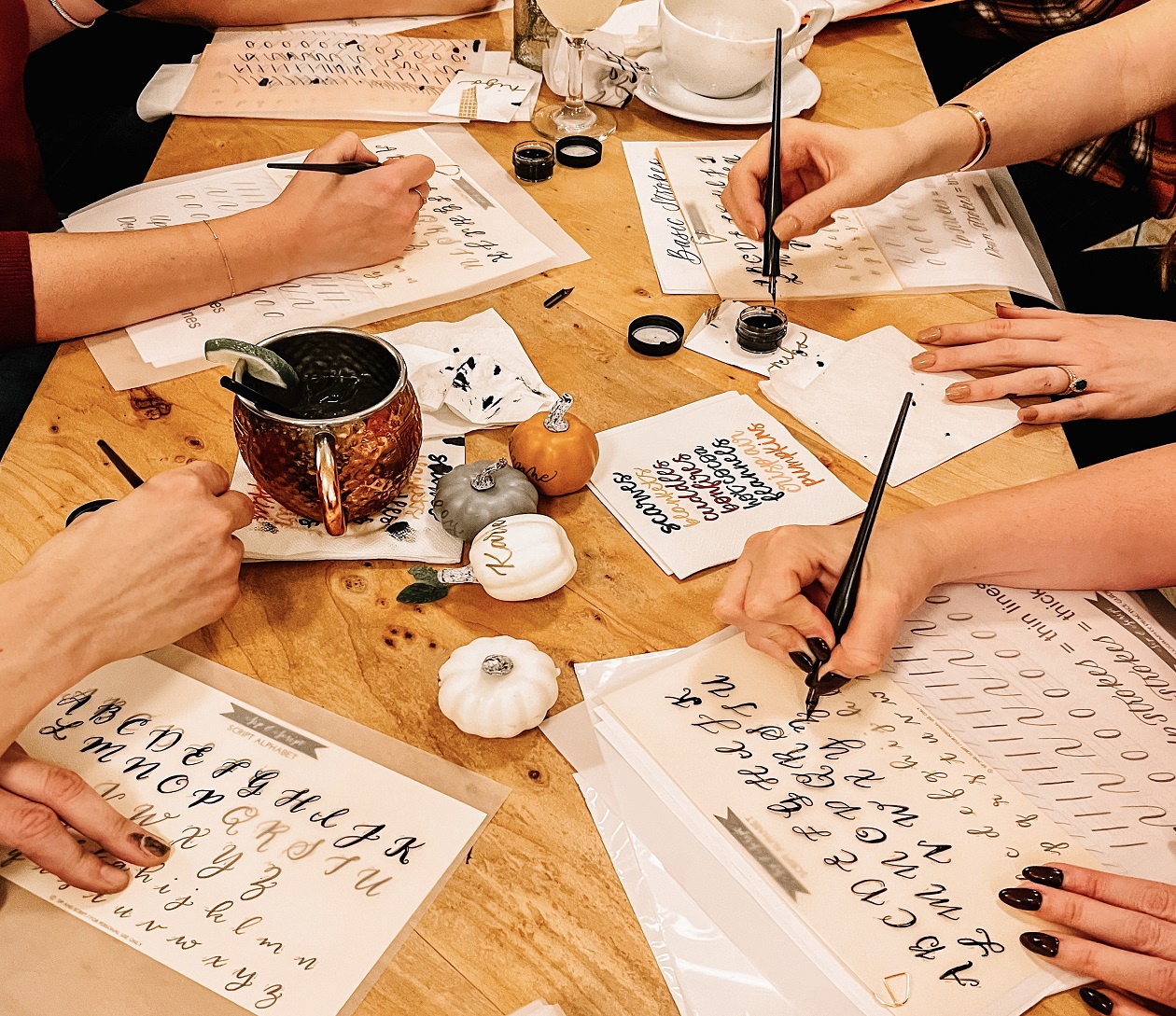 Upcoming Modern Calligraphy & Brush Lettering Classes, Sip & Script®