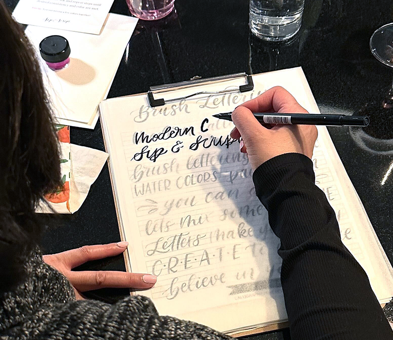 Upcoming Brush Lettering Classes, Learn Brush Lettering, Sip & Script®