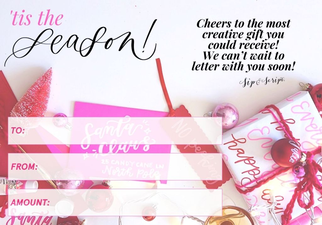 Gift Card Print Out - Sip & Script