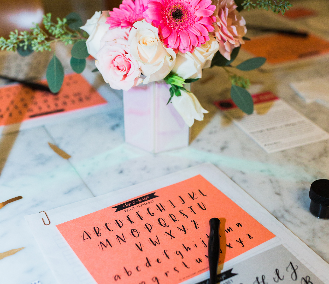 Upcoming Modern Calligraphy & Brush Lettering Classes, Sip & Script®