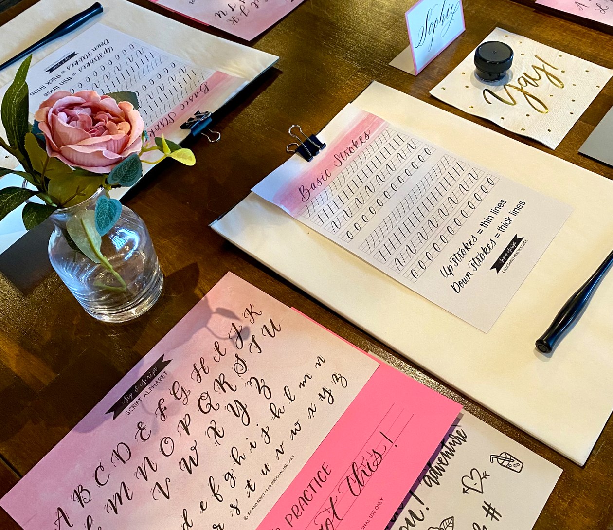 Upcoming Modern Calligraphy & Brush Lettering Classes, Sip & Script®