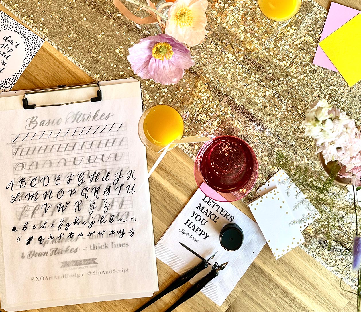 Upcoming Modern Calligraphy & Brush Lettering Classes, Sip & Script®