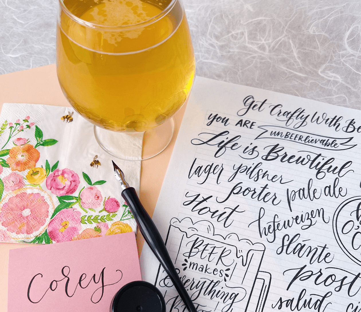 Modern Calligraphy for Beginners at Local Roots Kombucha - Sip & Script